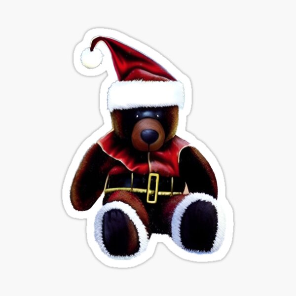 "Santa Teddy Bear" Sticker for Sale by TiltedCode | Redbubble