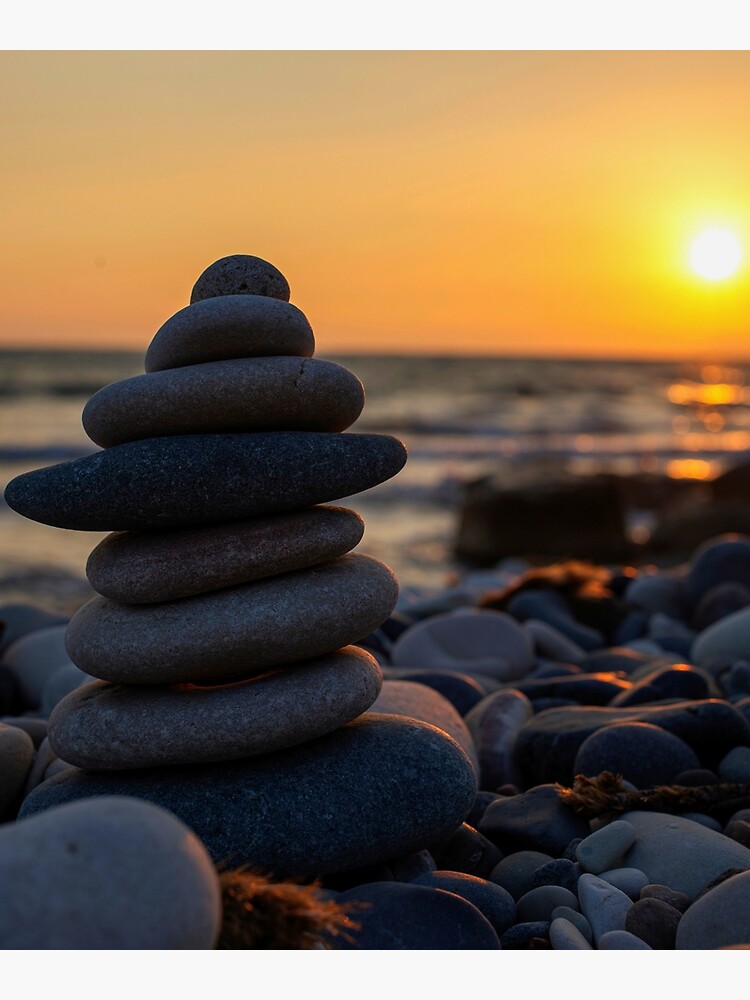 "lovely beach sunset with rock" Poster for Sale by HelloDue | Redbubble