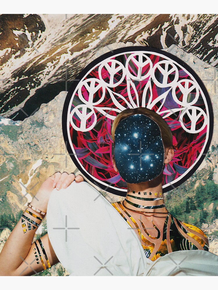 "Surreal handmade collage "Insomnia Girl part. 2"" Sticker for Sale by ...