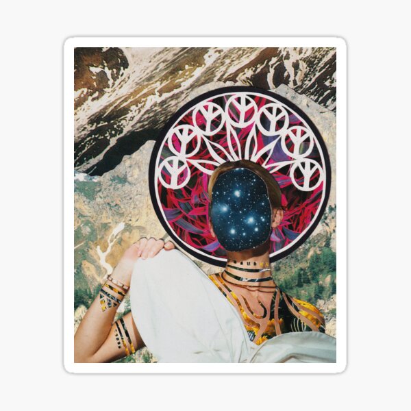 "Surreal handmade collage "Insomnia Girl part. 2"" Sticker for Sale by ...