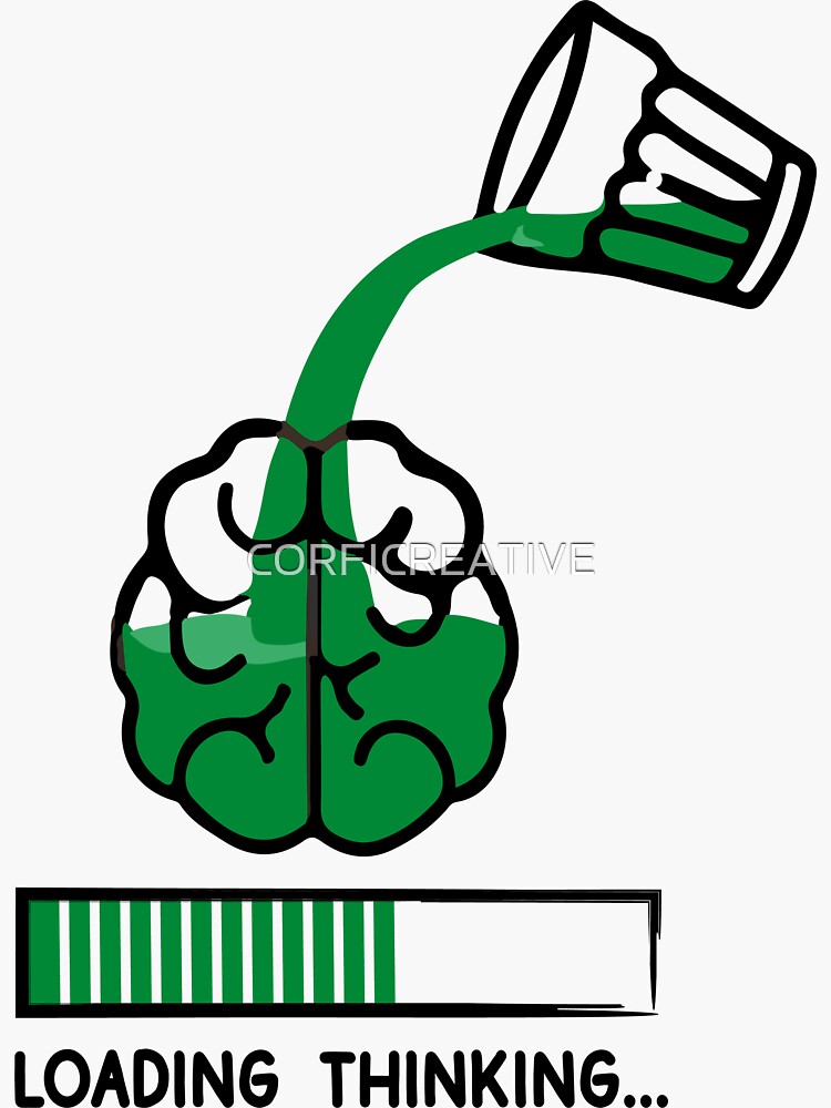 "Loading Thinking " Sticker for Sale by CORFICREATIVE | Redbubble