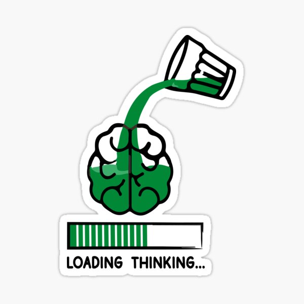 "Loading Thinking " Sticker for Sale by CORFICREATIVE | Redbubble