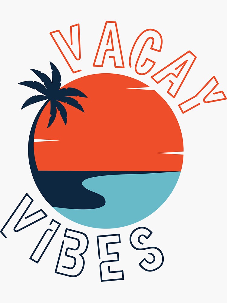 "Vacay vibes on an island" Sticker for Sale by CoolSociety | Redbubble