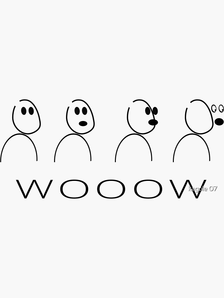 "WOOOW classic t-shit " Sticker for Sale by oussamakg | Redbubble