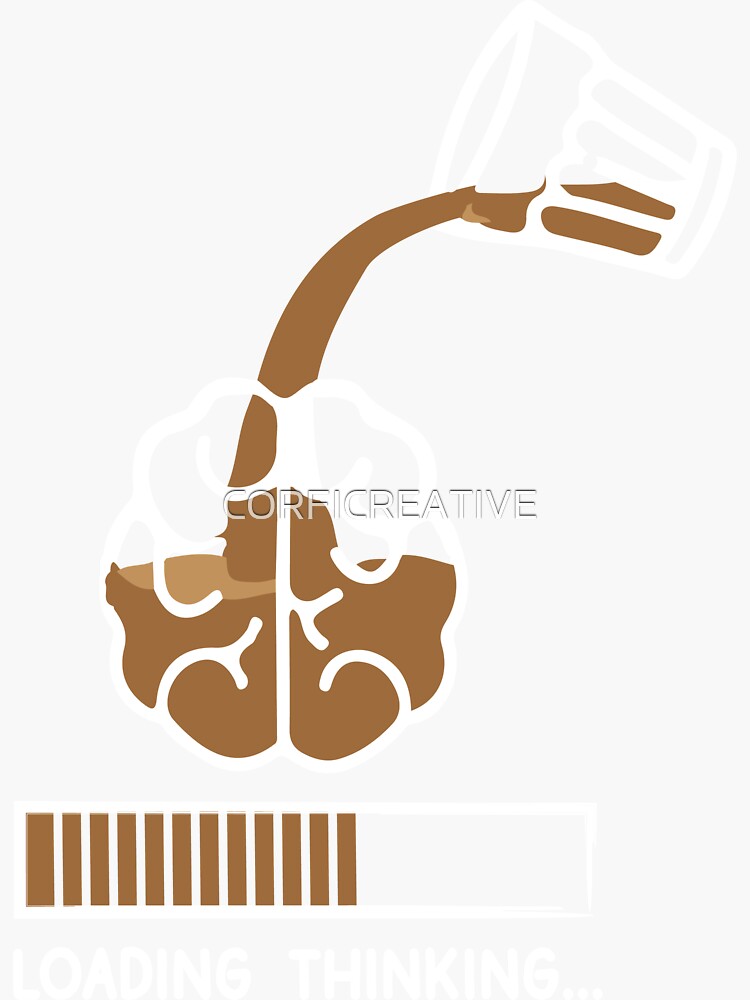 "Loading Thinking " Sticker for Sale by CORFICREATIVE | Redbubble