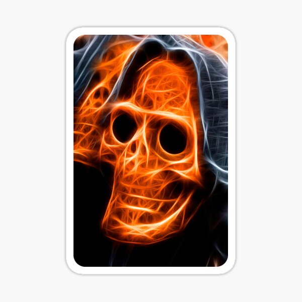 "scary fire skull" Sticker for Sale by aubstore | Redbubble