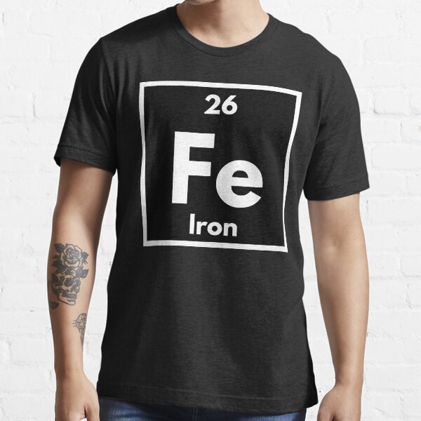 "Periodic Table element number 26 Fe Iron" T-shirt for Sale by ...