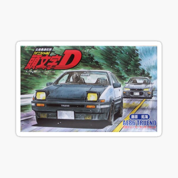 "Initial D - AE86 vs Impreza drawing" Sticker for Sale by nerdZmarket ...
