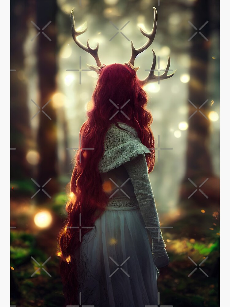 "Deer Lady" Sticker for Sale by el3v3n11art | Redbubble