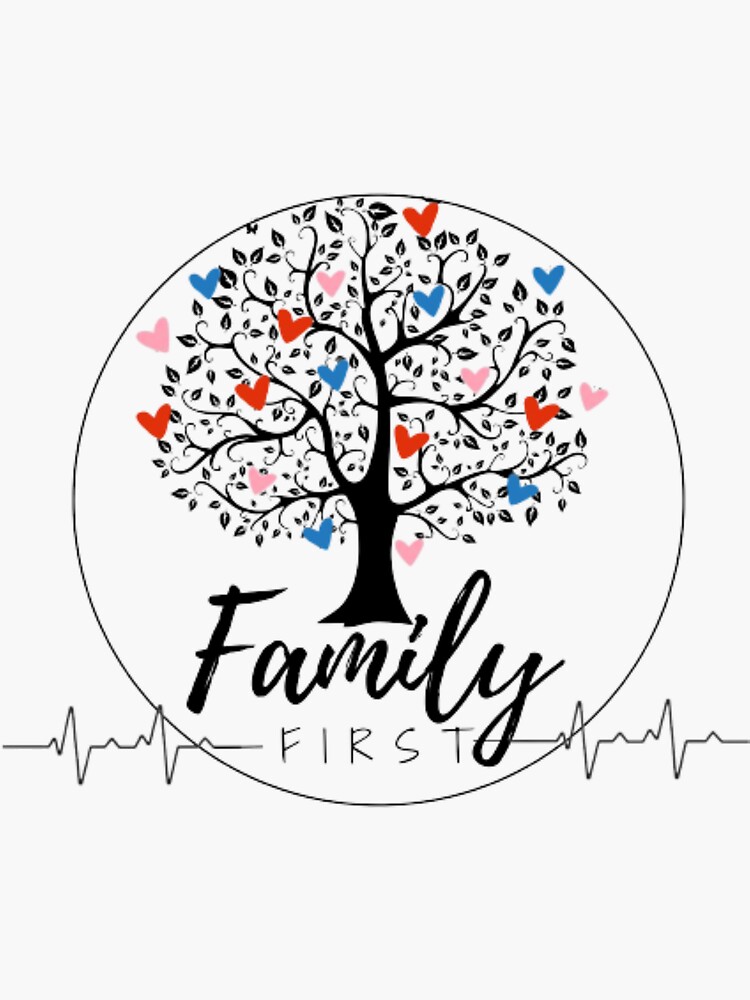 "Life tree - Family First" Sticker for Sale by MoshisooPrint | Redbubble