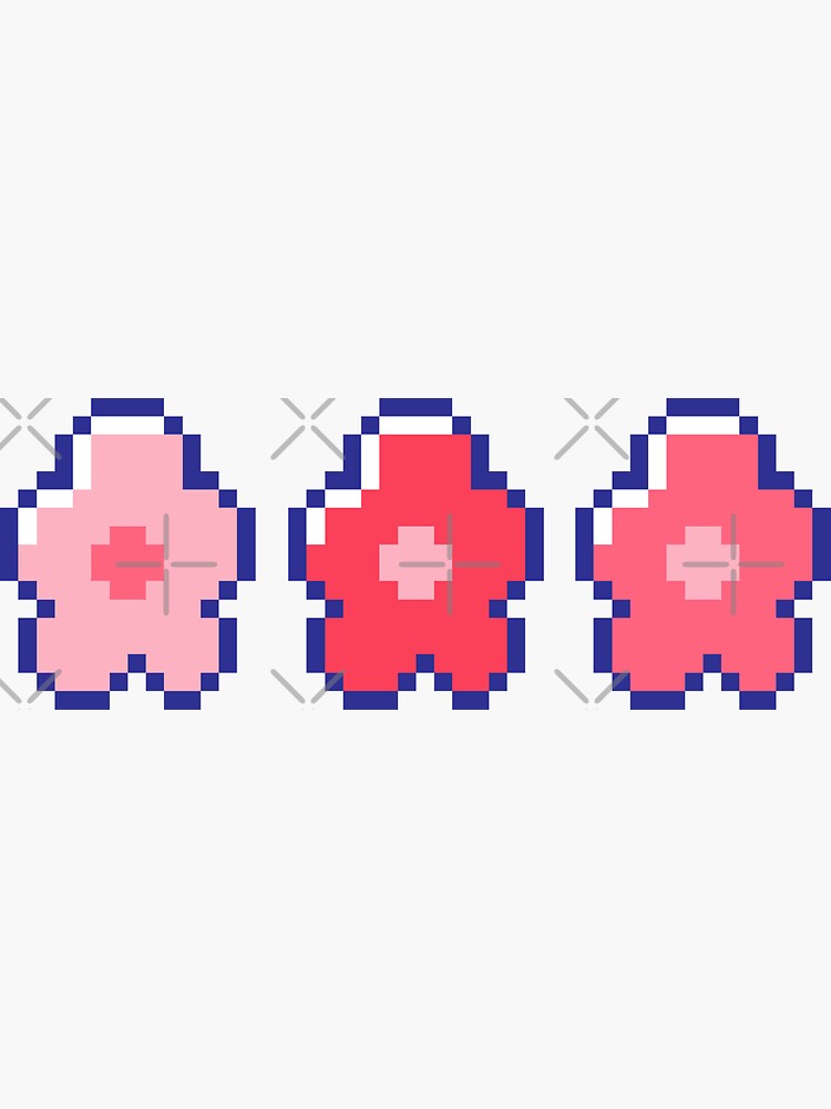 "Pixel Sakura flowers" Sticker for Sale by YumiPix | Redbubble
