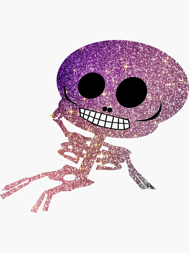 "Galaxy funny sitting glitter skeleton with golden touch, sparkling ...