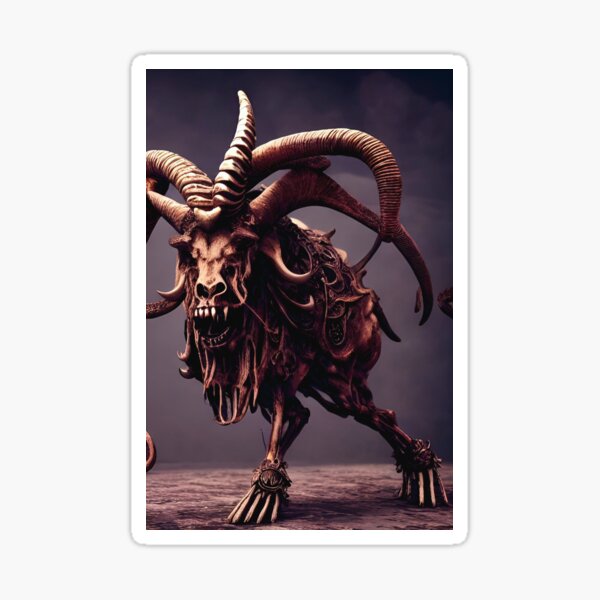 "Demonic Ram Skeleton" Sticker for Sale by Ai-Artz | Redbubble