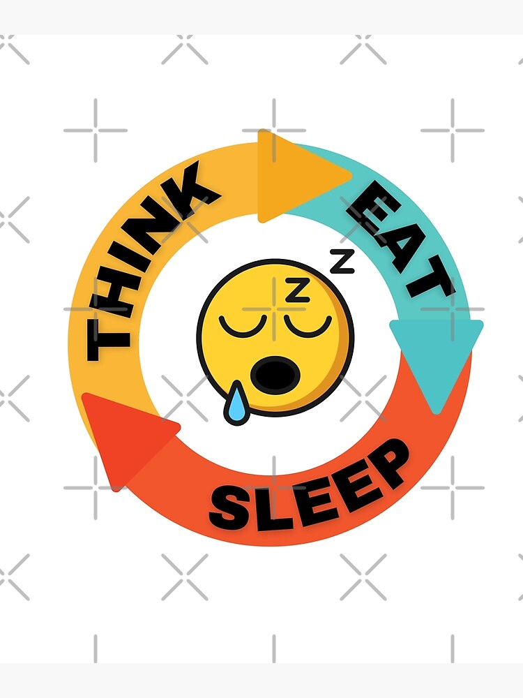 "eat sleep think repeat sleeping emoji " Poster for Sale by IDHouse ...