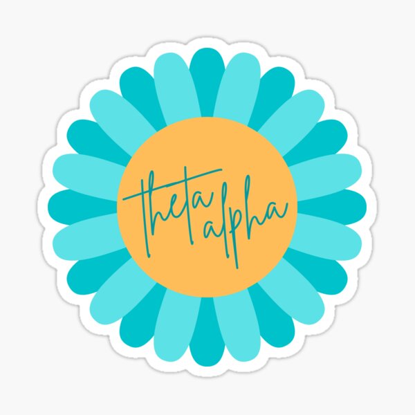 "Theta Alpha blue flower cursive" Sticker for Sale by hannahbsavv ...