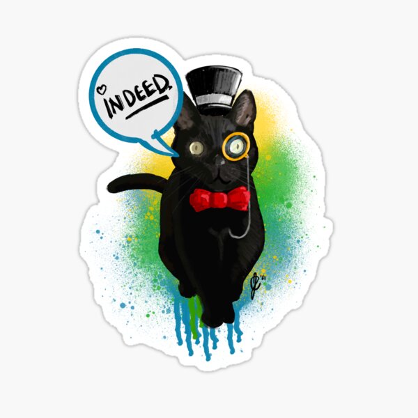 "Sir James of Canterbury - Gentleman Cat in a Top Hat" Sticker for Sale ...