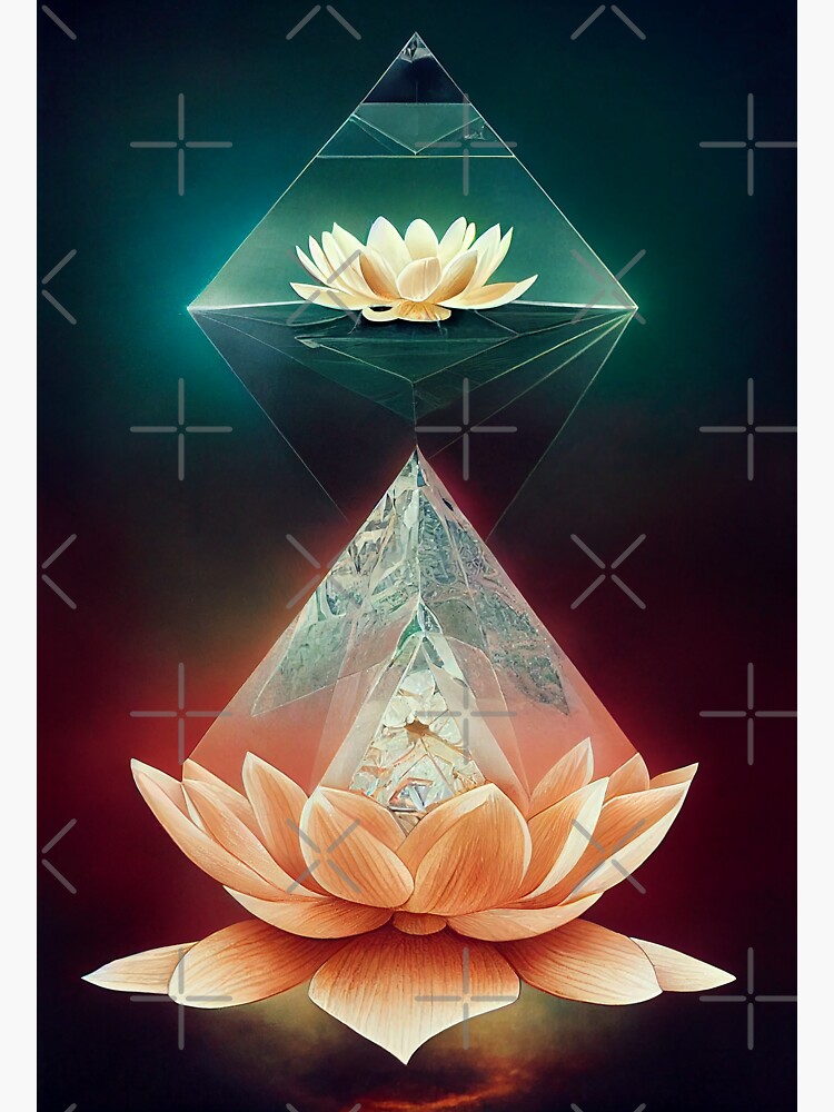"Lotus Pyramids of Energy" Sticker for Sale by Myriam-Iart | Redbubble