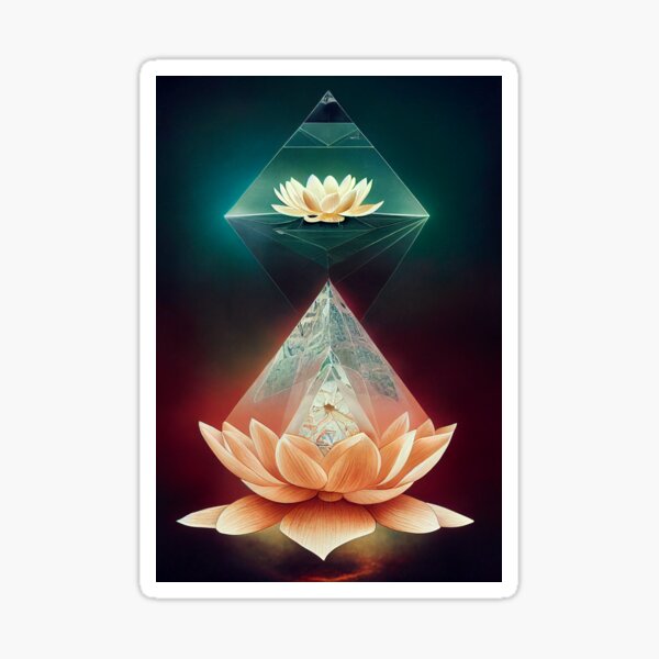 "Lotus Pyramids of Energy" Sticker for Sale by Myriam-Iart | Redbubble
