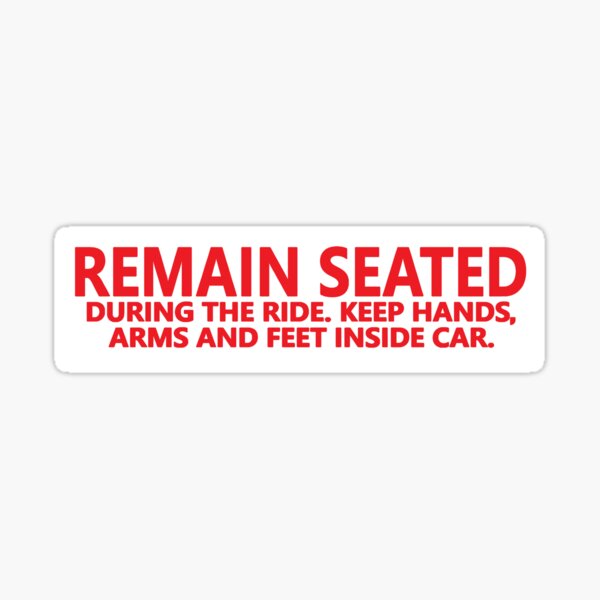 "Red Racer Remain Seated" Sticker for Sale by KI-Fanboy | Redbubble