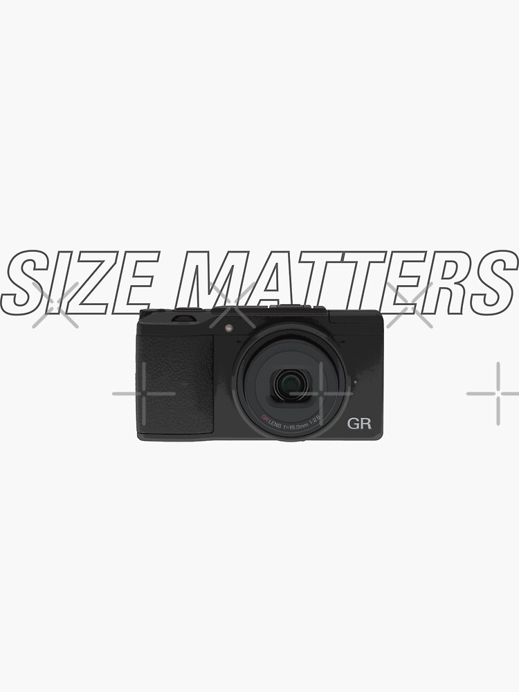 "Ricoh GR, Size Matters" Sticker for Sale by Square-Jane | Redbubble