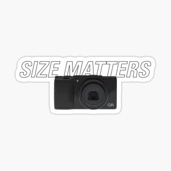 "Ricoh GR, Size Matters" Sticker for Sale by Square-Jane | Redbubble