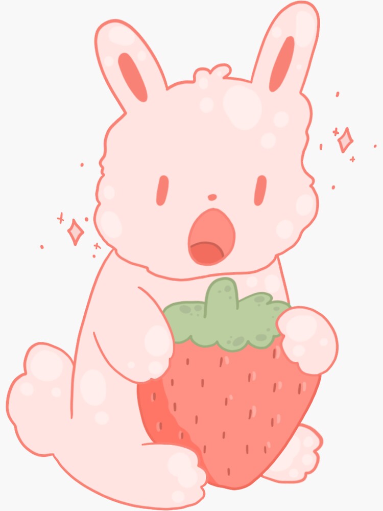 "Strawberry bunny" Sticker for Sale by tabbycat07 | Redbubble