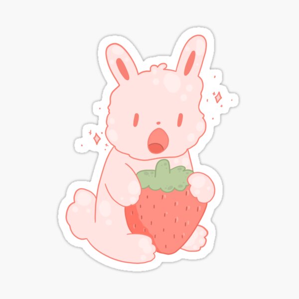 "Strawberry bunny" Sticker for Sale by tabbycat07 | Redbubble