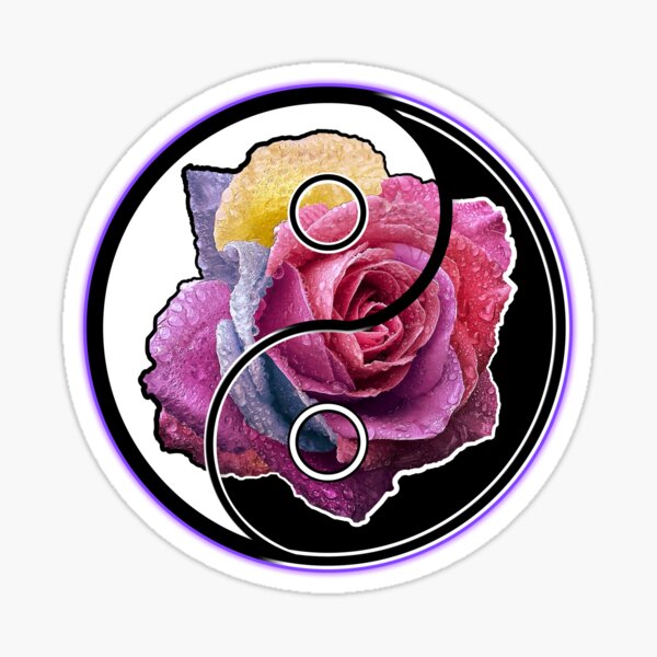 "Yin Yang Rose" Sticker for Sale by LucidFlow | Redbubble