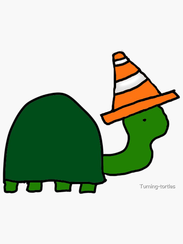 "Safety Cone Turtle " Sticker for Sale by Turning-tortles | Redbubble