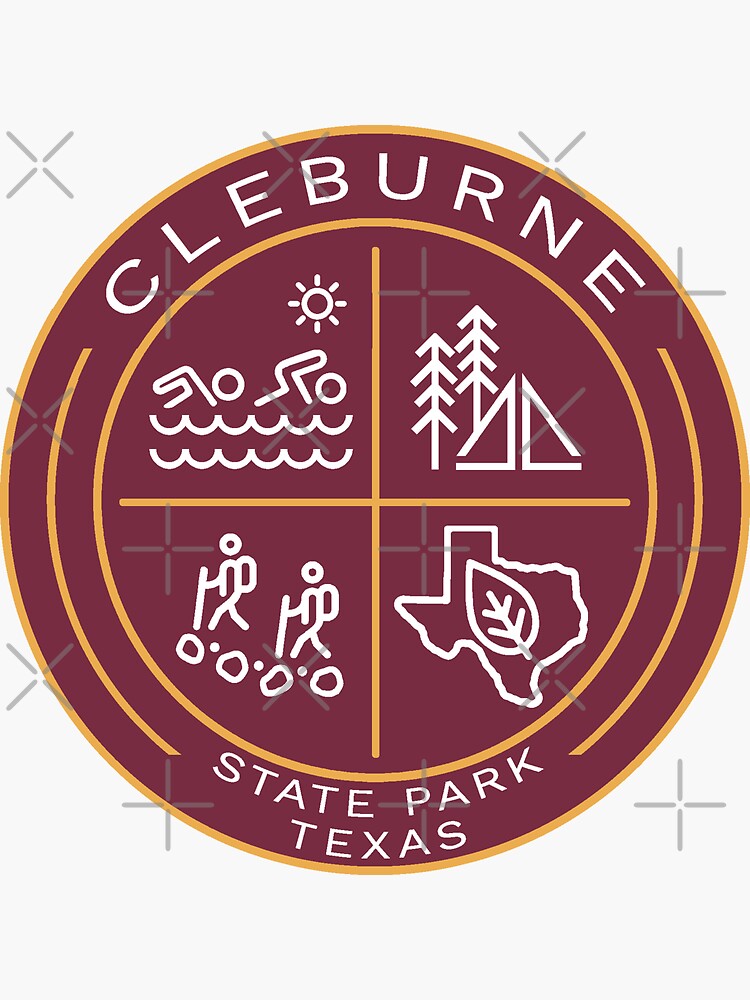"Cleburne State Park Texas Heraldic Logo" Sticker for Sale by VanyaKar ...