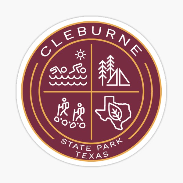 "Cleburne State Park Texas Heraldic Logo" Sticker for Sale by VanyaKar ...