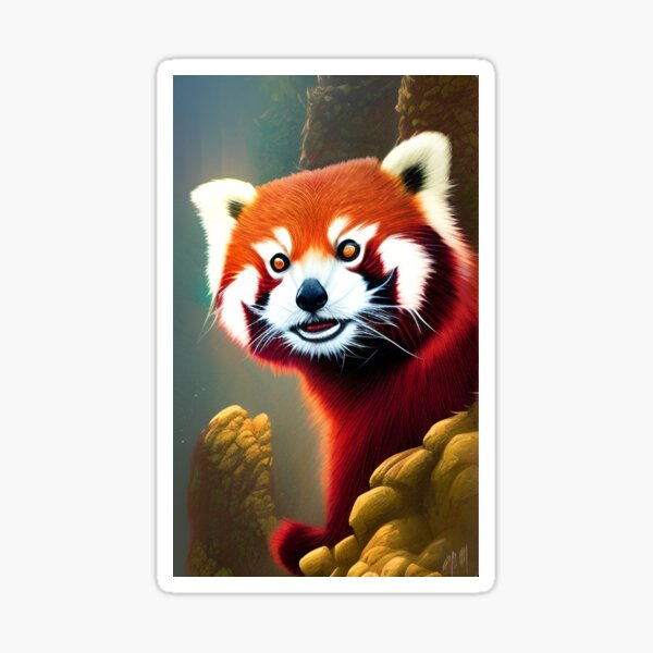 "Red panda" Sticker for Sale by GroovyDino | Redbubble