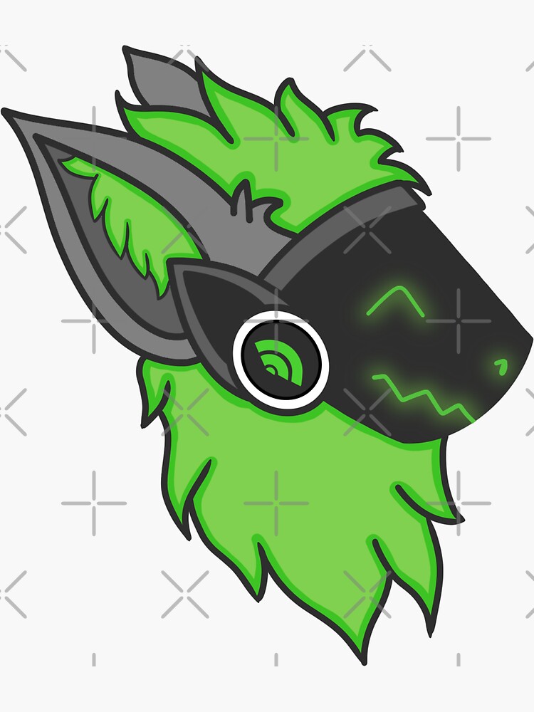 "Green Protogen Furry Art" Sticker for Sale by planetpaws | Redbubble