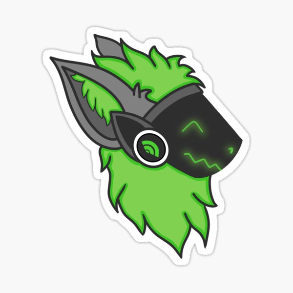 "Green Protogen Furry Art" Sticker for Sale by planetpaws | Redbubble