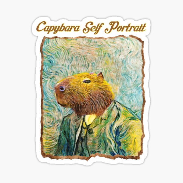 "Capybara Self Portrait " Sticker for Sale by EdgarStudio | Redbubble