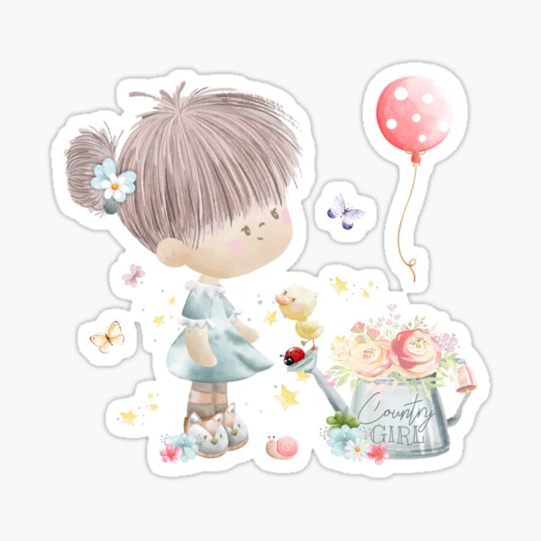 "Cute Little Girl " Sticker for Sale by Craftpixsy | Redbubble