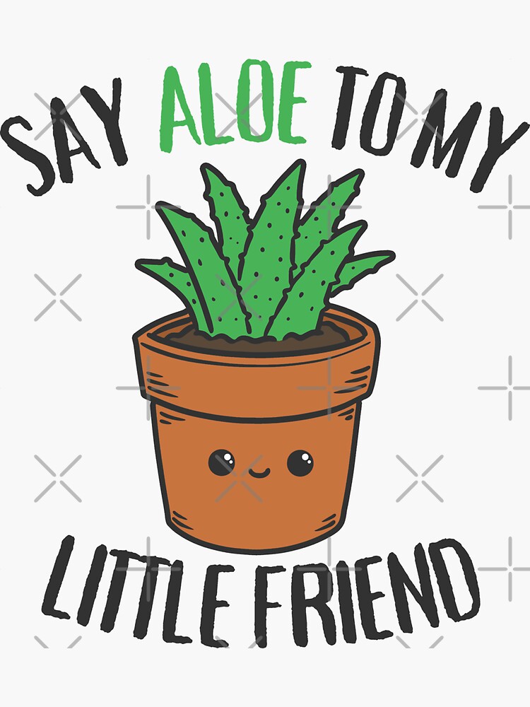 "Say Aloe To My Little Friend Funny Succulent Pun" Sticker for Sale by ...