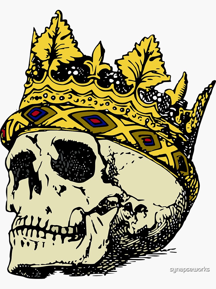 "Fallen King Skull" Sticker for Sale by synapseworks | Redbubble