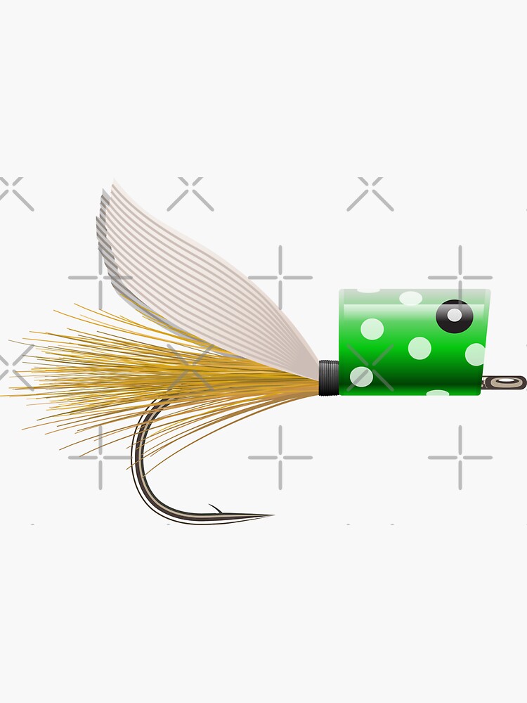 "Fly Fishing Popper Lure" Sticker by befehr | Redbubble