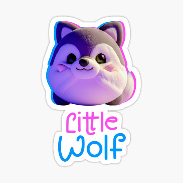 "Little Wolf Baby - Marshmallow Toy Style art" Sticker for Sale by ...