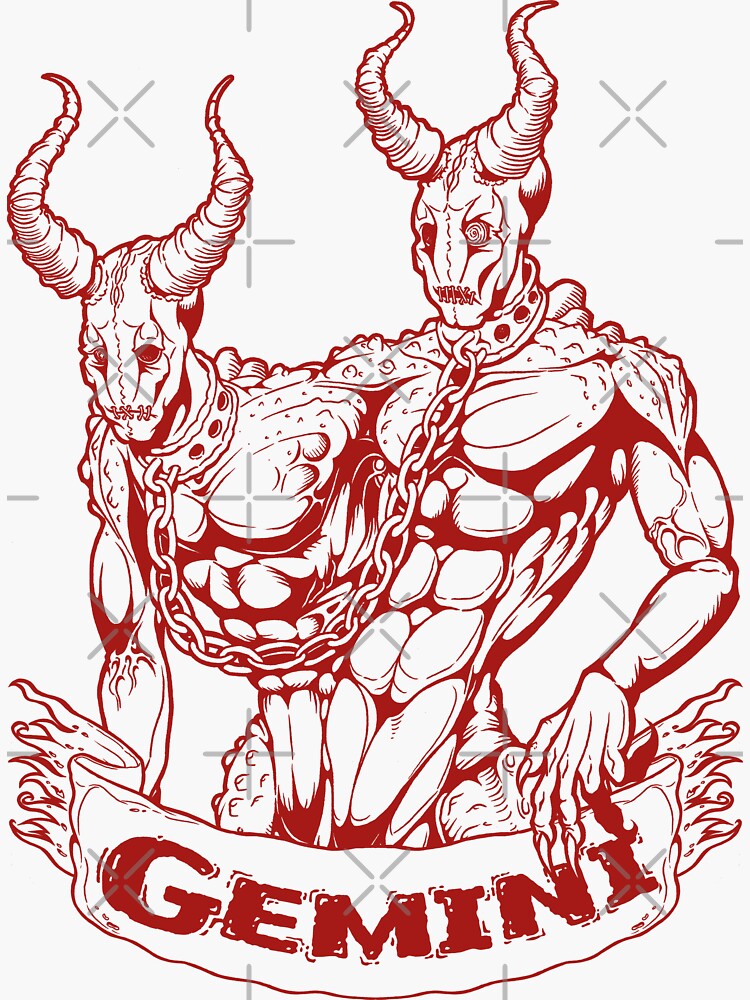 "Gemini (red)" Sticker for Sale by F-Marscholik | Redbubble