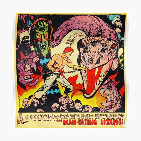 " Reptilian Invasion | Man-eating lizards | comics aesthetic " Poster ...