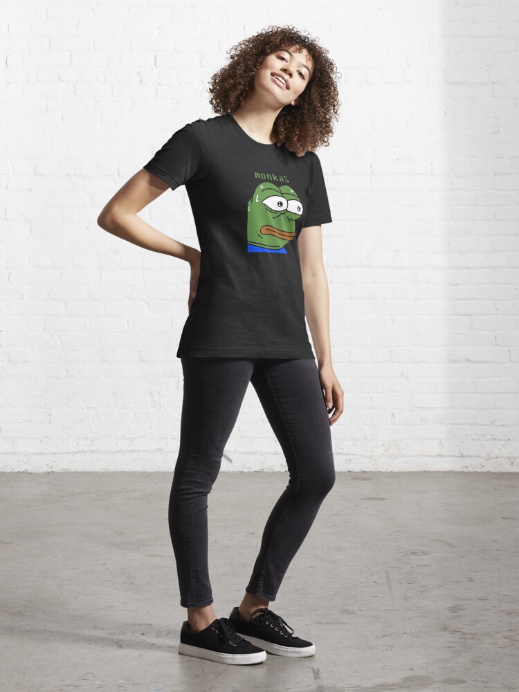 "MonkaS Sweating Pepe Twitch Emote" T-shirt for Sale by etherclothing ...