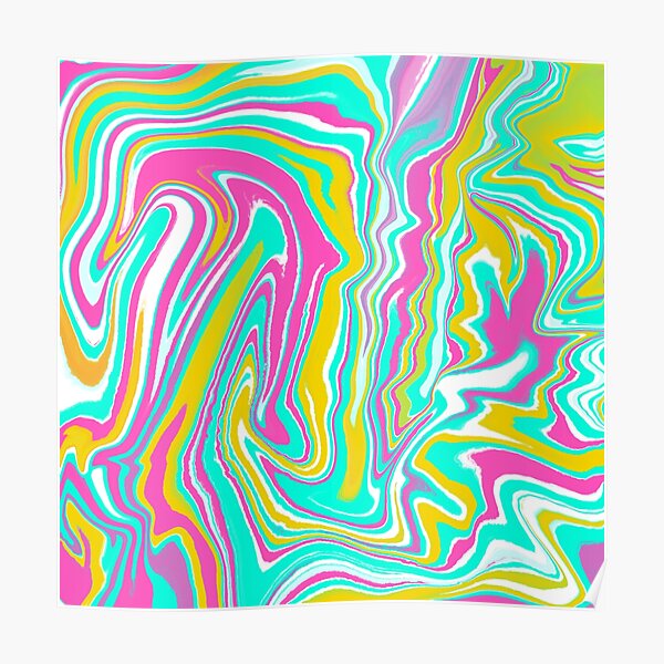 "Neon pastel colour combination crushed" Poster for Sale by ...