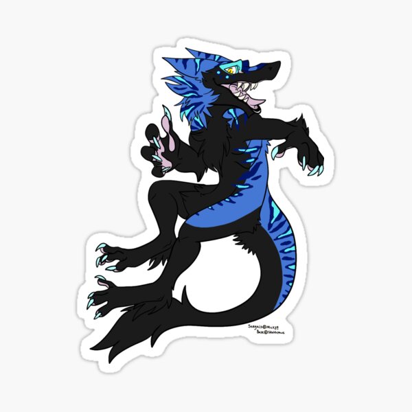 "Crazy Blue Sergal" Sticker for Sale by yotomoco | Redbubble
