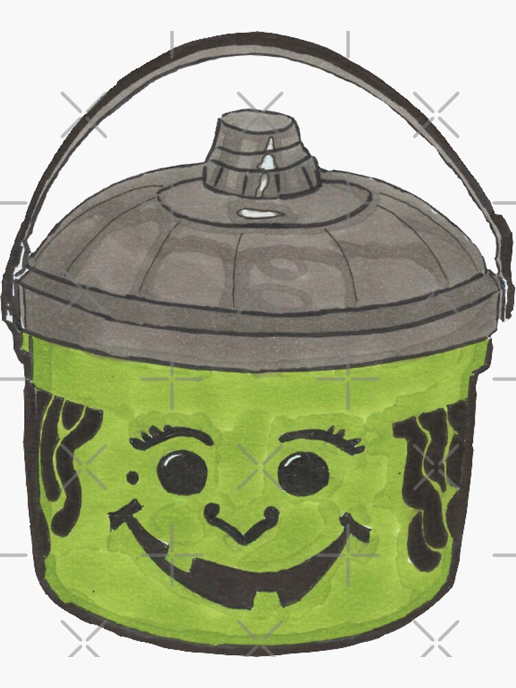 "Halloween Nostalgia 2 '80s Boo Bucket Witch" Sticker for Sale by ...