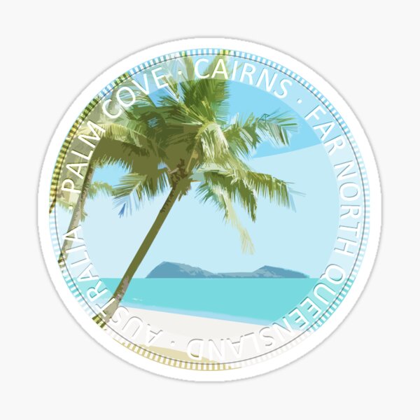 "Palm Cove Art + Text v1.2" Sticker for Sale by inntron | Redbubble