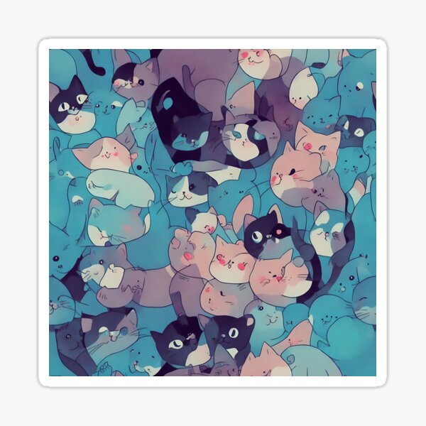 "KAT KLAN - Blue #567544" Sticker for Sale by KawaiiKute | Redbubble