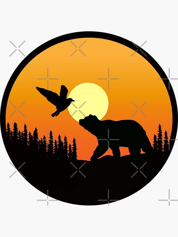 "Vintage Retro Sunset Art Of Zoo" Sticker for Sale by manmayacool12 ...