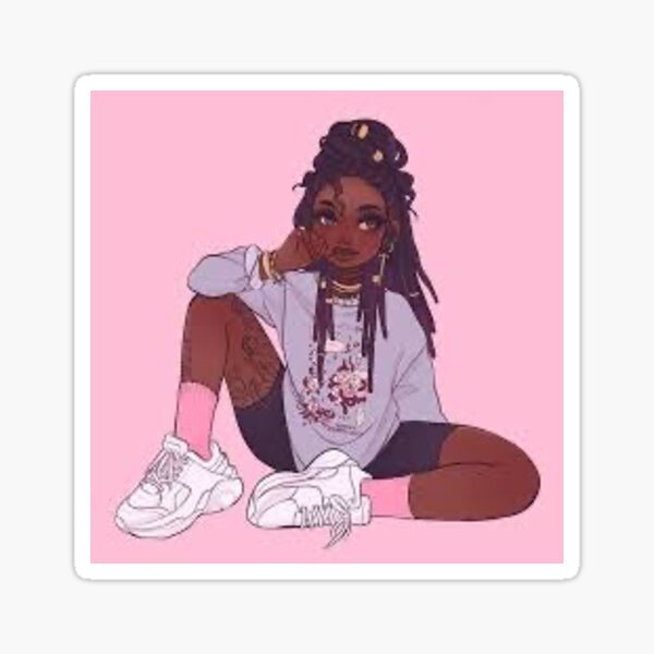 "COLLEGE GIRL WITH LOCS CARTOON" Sticker for Sale by LOCS4LIFE | Redbubble